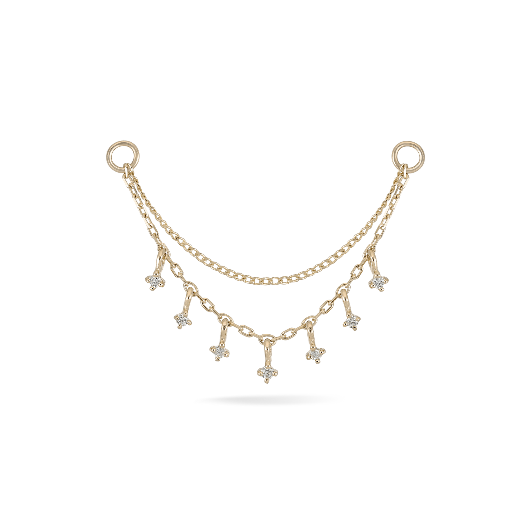 Ember Tiny Diamond Charm Double Chain 30mm