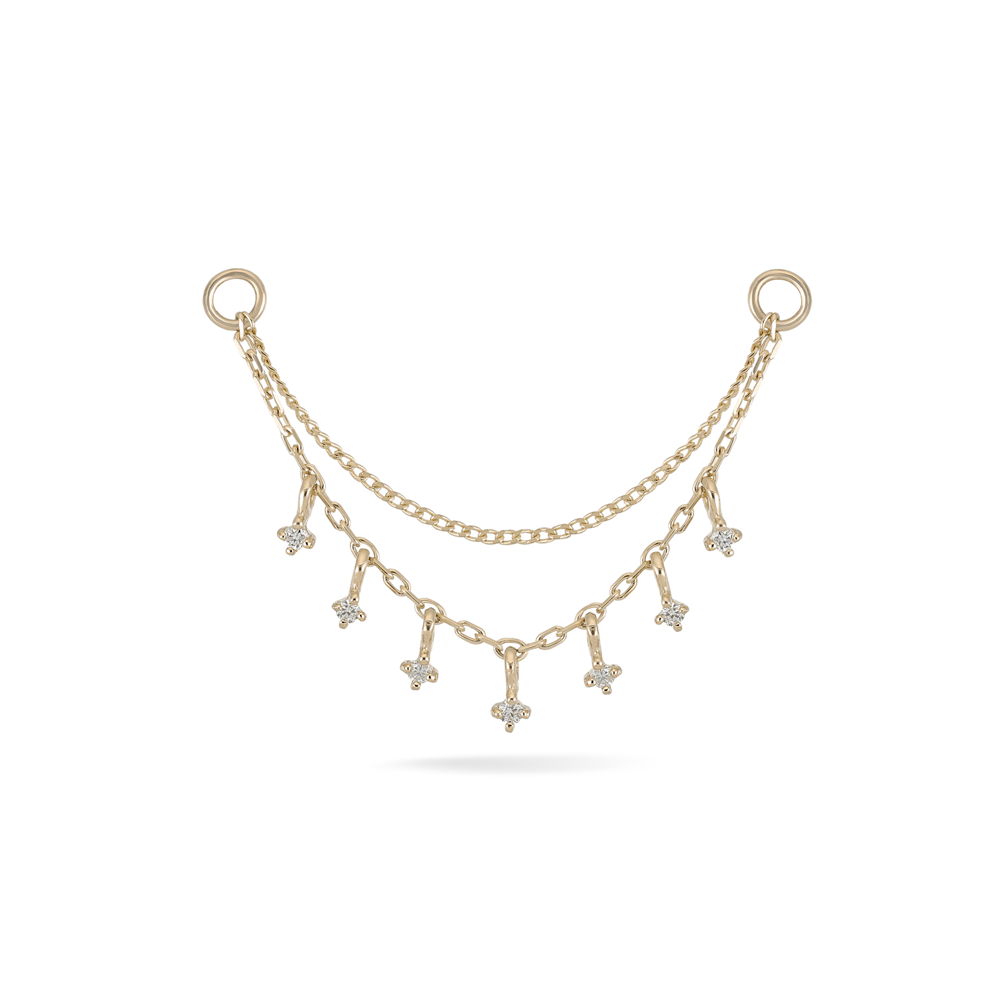 Ember Tiny Diamond Charm Double Chain 30mm