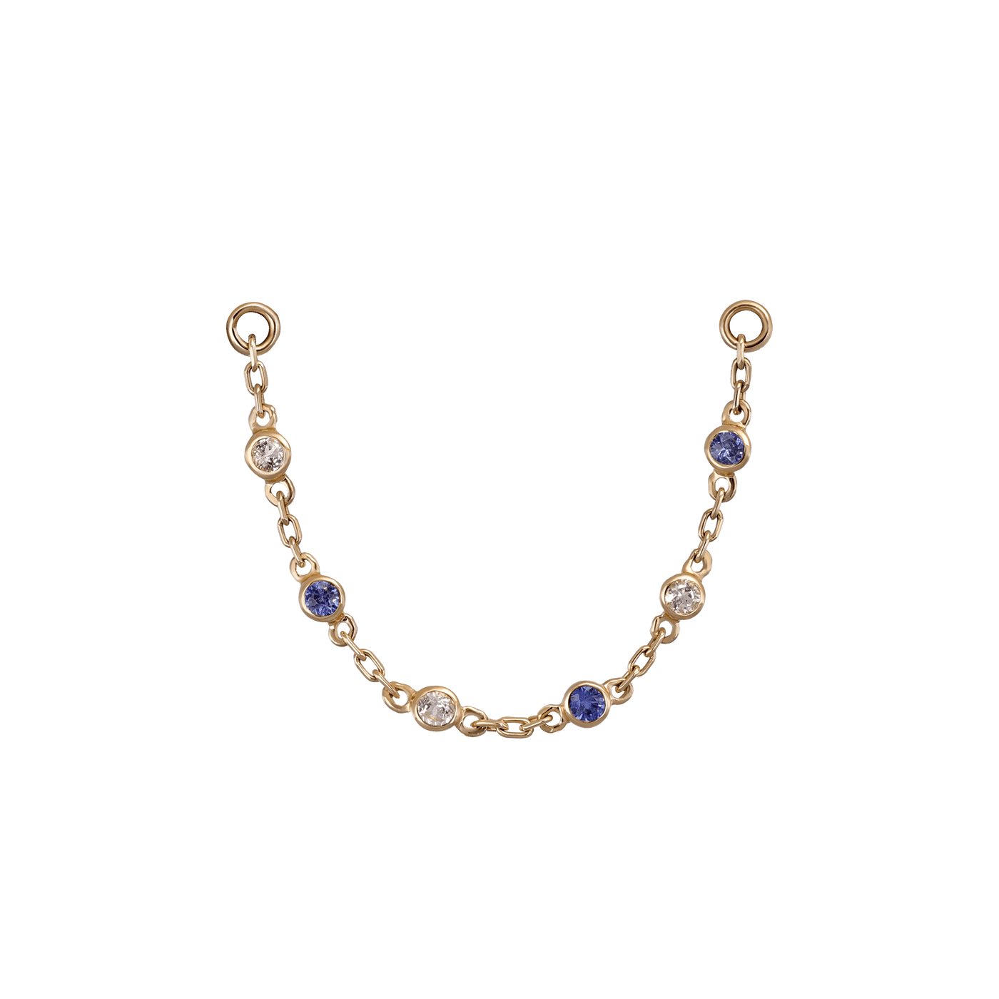 Tiny Bezel Gemstone Link Chain