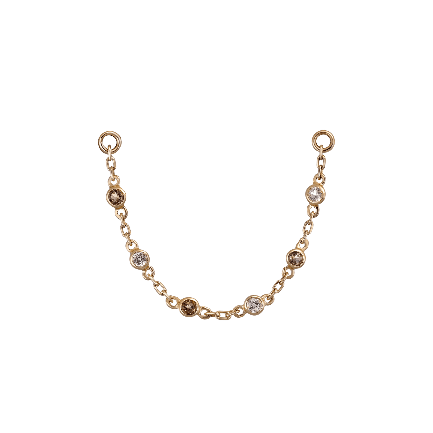 Tiny Bezel Gemstone Link Chain