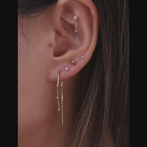 Starfall • White Topaz + Diamond Flat Back Stud - BEATTI